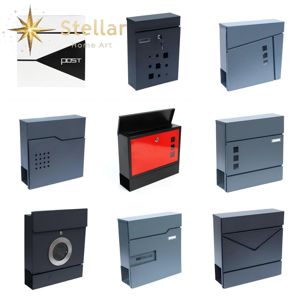 Modern Wall-Mounted Locking Mailbox – Stainless Steel Contemporary ...